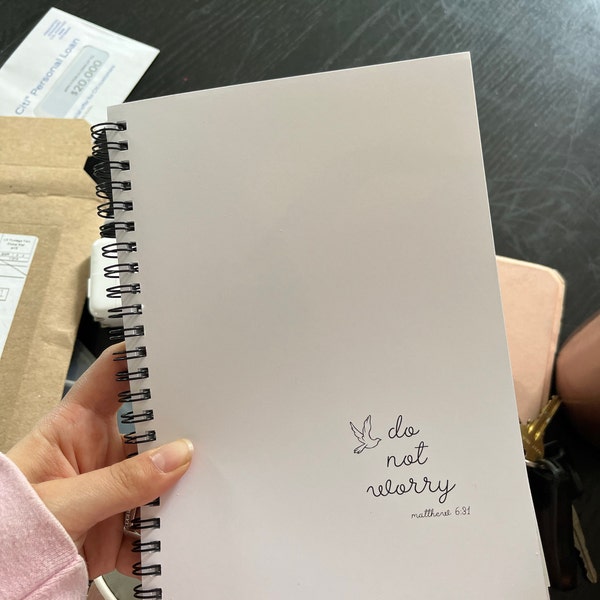 Do Not Worry Bible Verse Notebook Spiral Notebook Ruled Line Scripture ...
