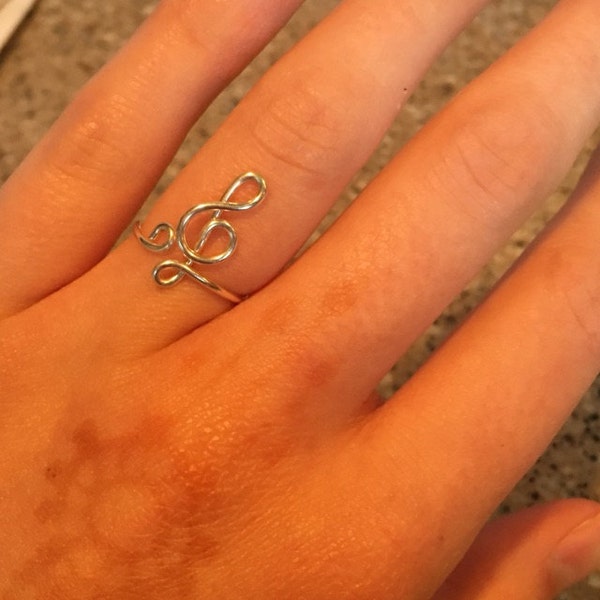 Treble Clef Ring Music Symbol Ring -14K Gold /rose Gold-filled ...