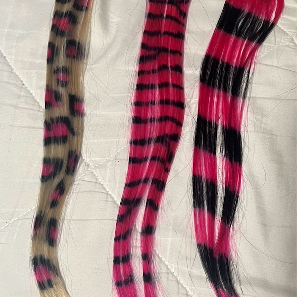 Br00tal Neon Green Racoon Tail Coontails Human Hair Scene Kids Emo ...