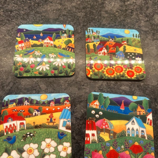 Trivet Ceramic Tile Square Landscape Sunflowers Art Print Ceramic - Etsy
