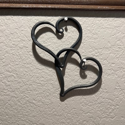 Forged Iron Heart Wall Artwork Personalized Metal Sculpture Wedding ...