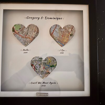 Personalised Map Gift Frame. by A GIFT OF HAPPINESS. Anniversary Gift ...