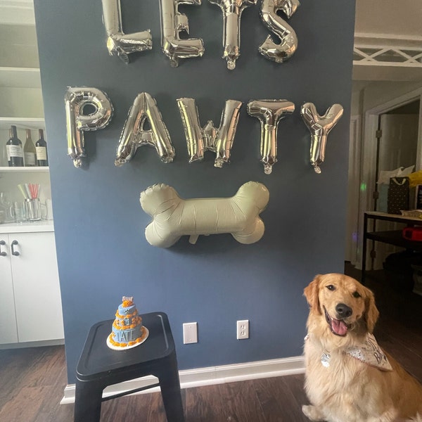 Lets Pawty Balloons | Dog Puppy Birthday Party Decoration | Custom Dog ...