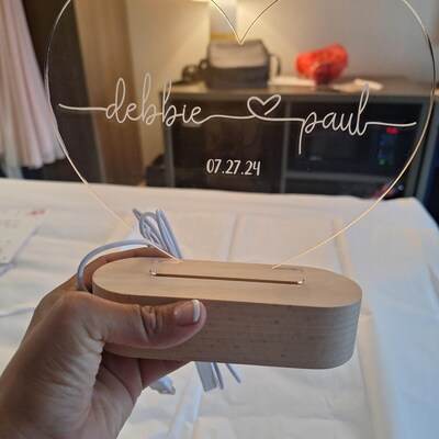 Custom Heart Led Light Personalized Valentines Gift Light up Sign Logo ...