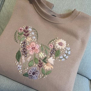 Flower Mickey Embroidery Pattern Floral Embroidery Pattern Mickey Hoop ...