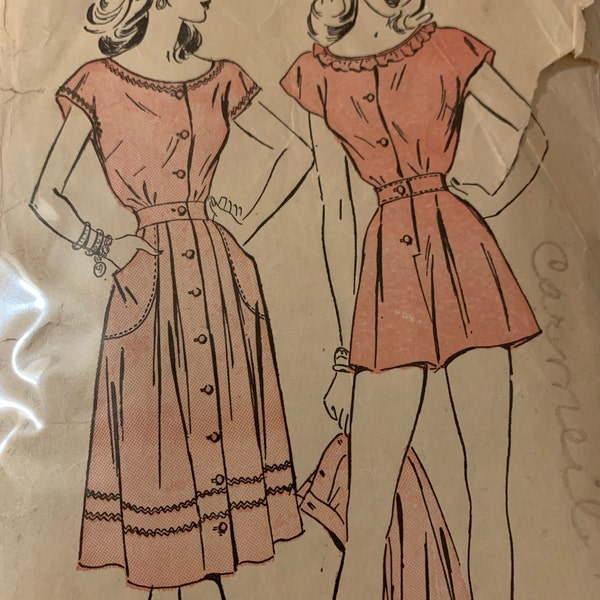 Simplicity 3978 Vintage 1952 Sewing Pattern for Patio Dress Outfit ...