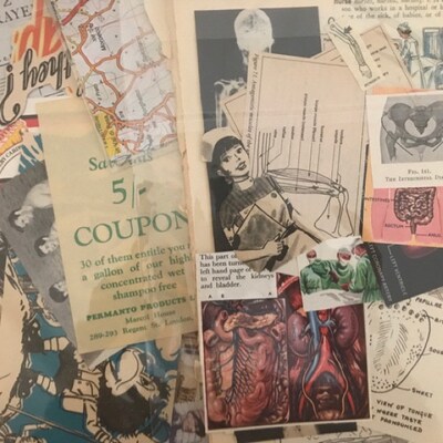 Small Colour Themed Vintage Paper Ephemera Pack: 20 Mixed Pieces for ...