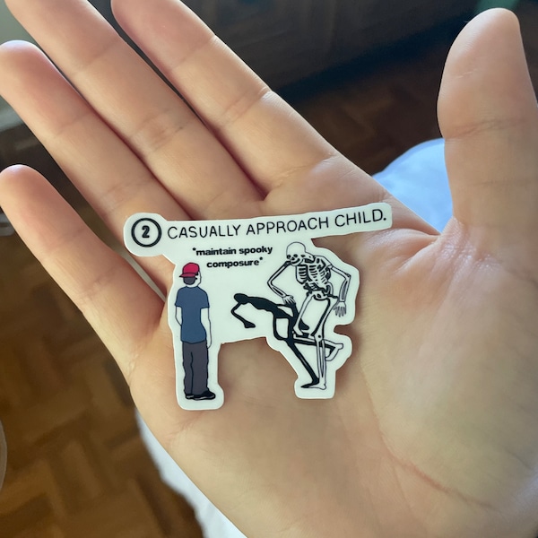 Casually Approach Child Skeleton Meme Vinyl Sticker (100% Waterproof ...