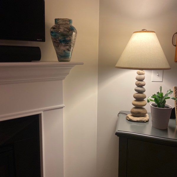 Rock Lamp (large - 24" Tall), Stacked Stone Cairn Lamp - Etsy