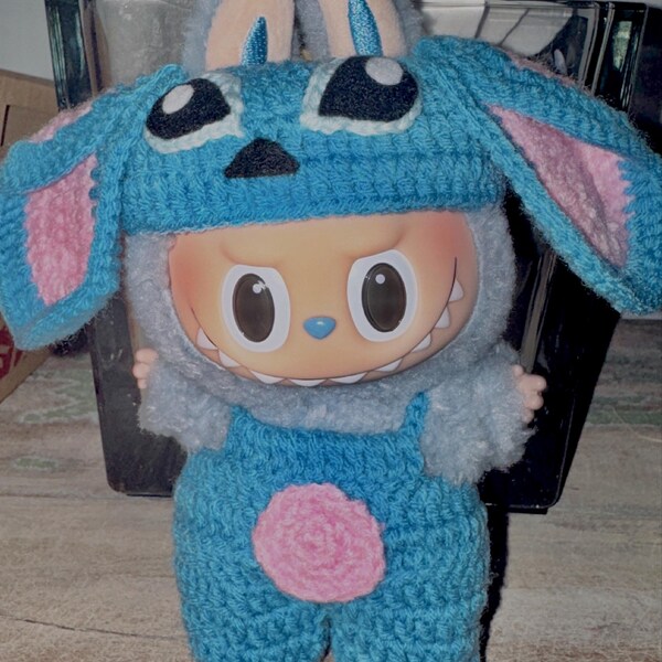 Labubu Outfit Set - Fluffy Yellow Hooded Cape With Keychain Loop ...