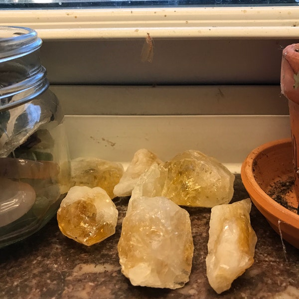 Large Citrine Crystal Stones, Raw Citrine Gem Stones, Yellow Orange ...