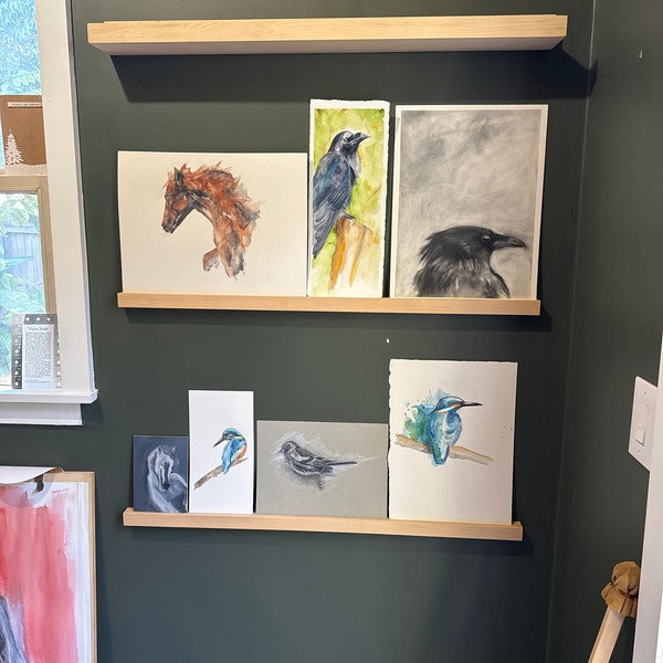 Wooden Picture Rail Shelf | Photo Rail Shelf | Solid Hardwood ...