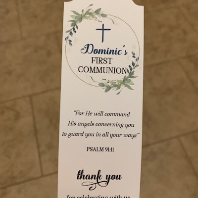 Printed Bookmark Favors, Baptism Bookmarks, Personalized First ...