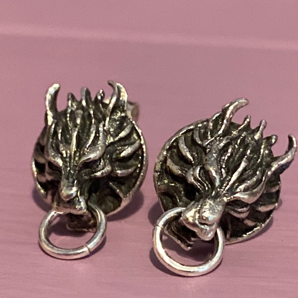Cloud Wolf Stud Earrings in Sterling Silver - Final Fantasy Cosplay ...
