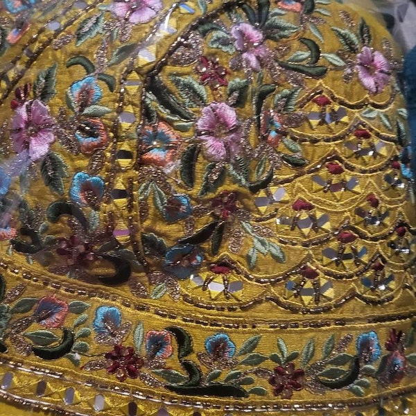 Lilac Traditional Tissue Maggam Work Half Saree | Teens Adults Langa ...