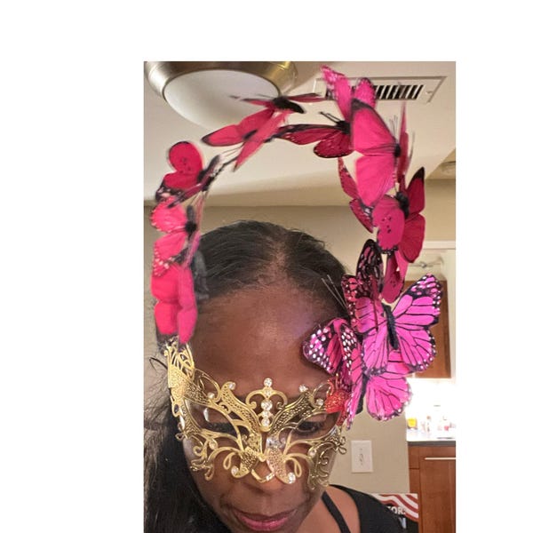Rose Gold Masquerade Mask With Stick Masquerade Masks Masquerade Masked ...