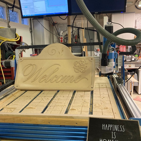 Beautiful Welcome Plaque for Home DXF SVG File for CNC Router Welcome ...