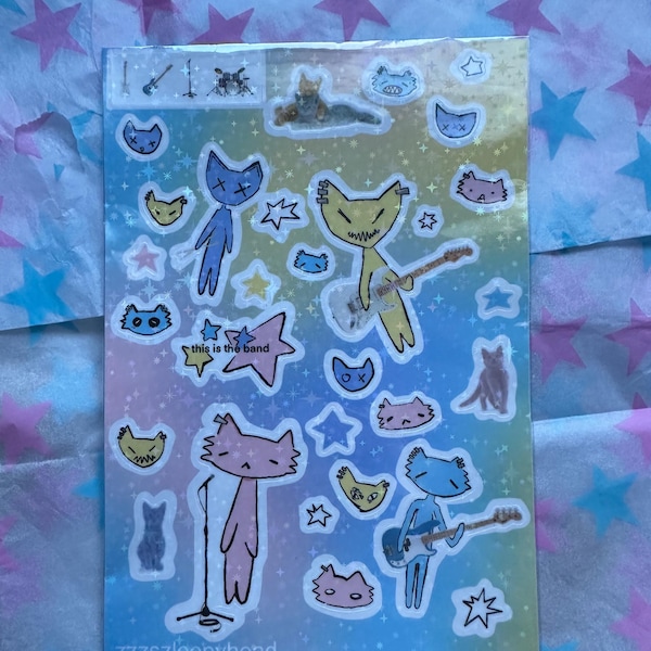 Cat Band Sticker Sheet! - Etsy
