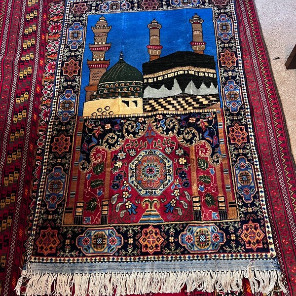 6x6 Round Rug, Handmade Afghan Blue Floral Persian Circle Rug, Oriental ...