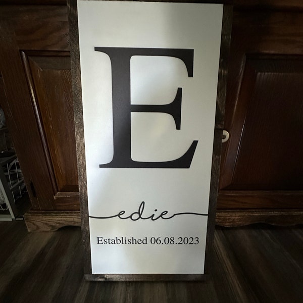 Personalized Printed Family Name Wood Sign, Established Date Sign, Last ...