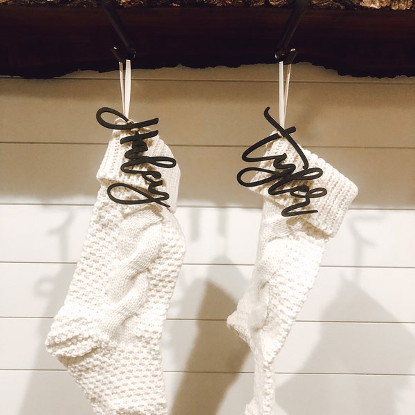 Stocking Name Tags | Christmas Stocking Names | Wood Words | Wood Word ...