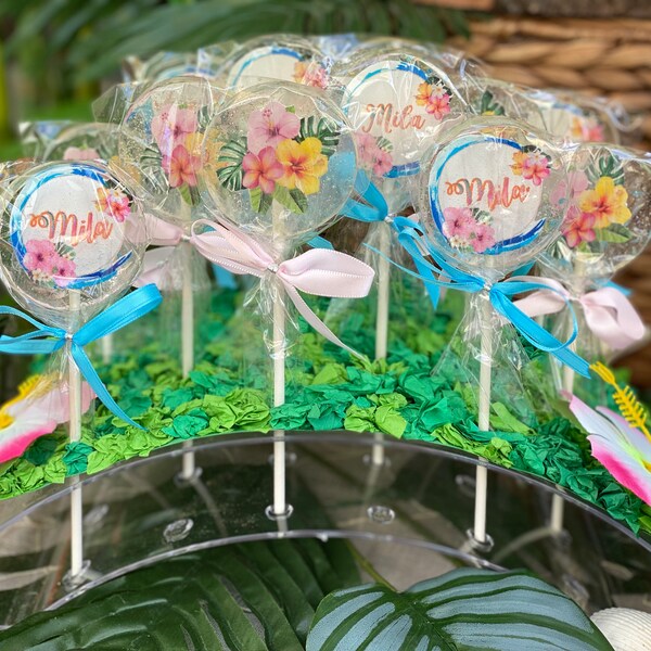 Tropical Flowers Lollipops Favors, Tropical Bridal Shower, Mother's Day ...