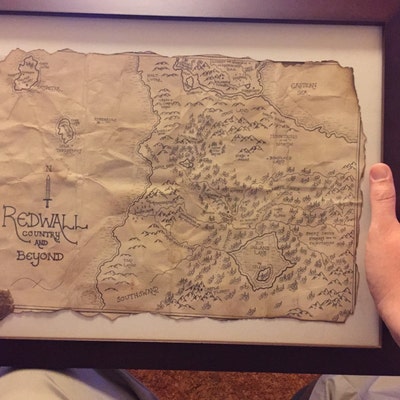 Map of Redwall: Aged, Handmade, Hand Drawn, Authentic Gift, Fantasy Art ...