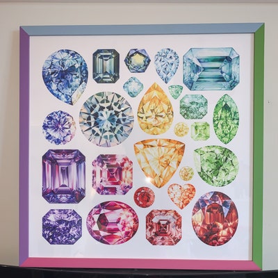 Set of 24 Gemstone Vinyl Stickers, Laptop Stickers, Gem Stickers ...