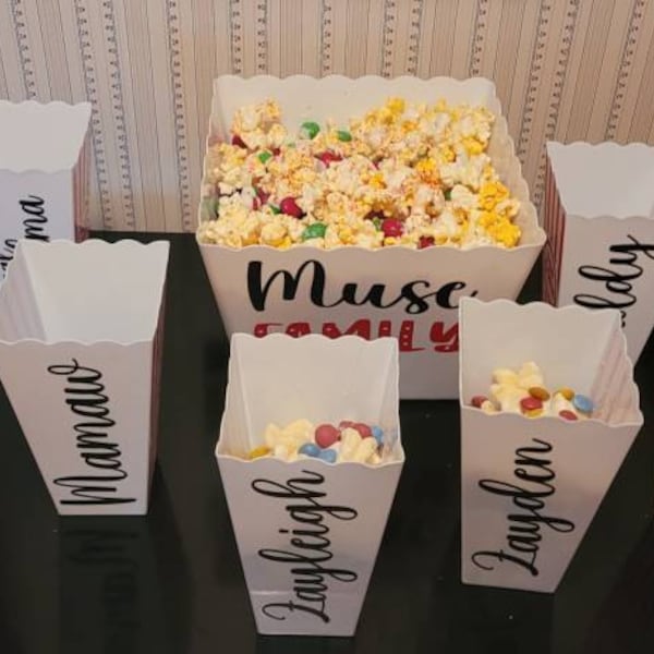 Personalized Family Movie Night Popcorn Bucket Set - Etsy