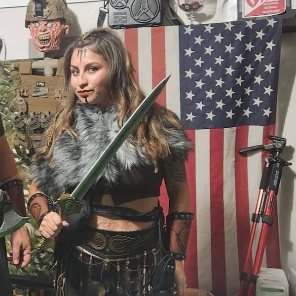 Barbarian Leather Fringed Skirt: Viking Loincloth, Wasteland Overskirt ...