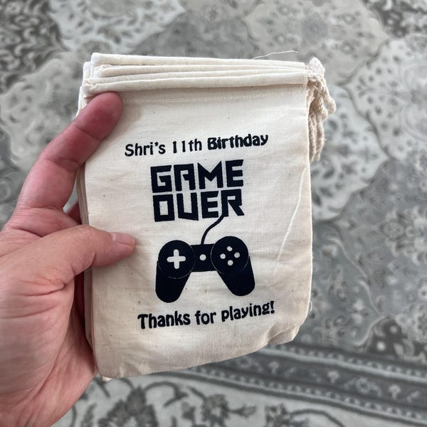 Game Over Thank You-controller Video Game-kids Party Favor-personalized ...
