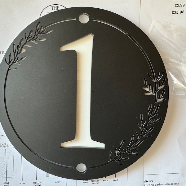 Modern Round Door Number Sign, House Number Plaque - Etsy