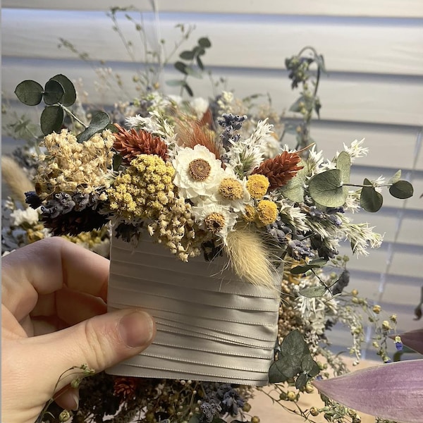 Neutral Rust Lavender Wildflowers Bouquet / Eucalyptus Greenery Bouquet ...