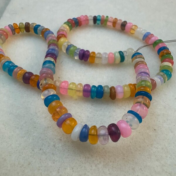 SCRATCH AND DENT, Pink and Cream Ethiopian Opal Rondelles, 3mm - 5mm ...