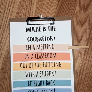 Personalized School Counselor Door Sign Muted Colors - Etsy