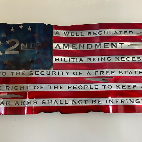 Second Amendment Flag, 2A American Flag, Metal Flag, Metal Wall Decor ...