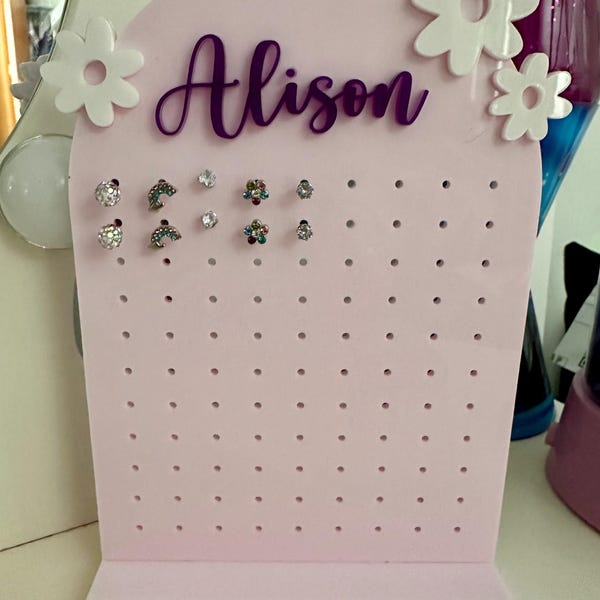 Earring Holder Personalized for Girl, Stud Earring Stand, Kids Gifts ...