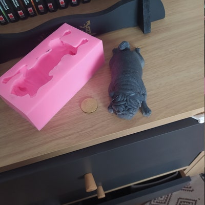 3D Dog Silicone Mold Pug French Dog Chocolate Cake Baking Pomeranian ...