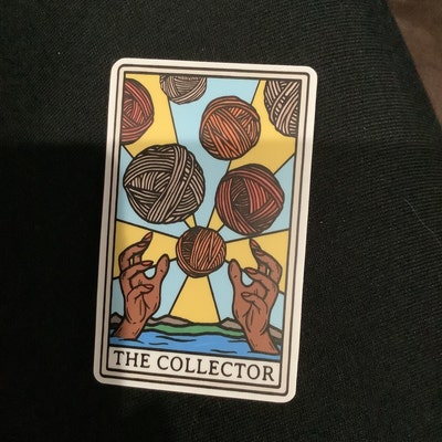 The Collector Tarot Card Vinyl Sticker, Funny Yarn Gift, Crochet and ...