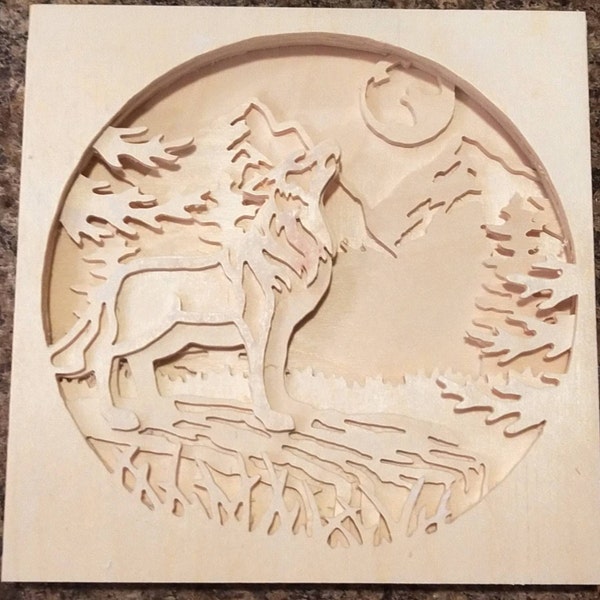 C76-wolf - Scroll Saw Pattern (pdf, Dxf, Svg, Eps) - Etsy