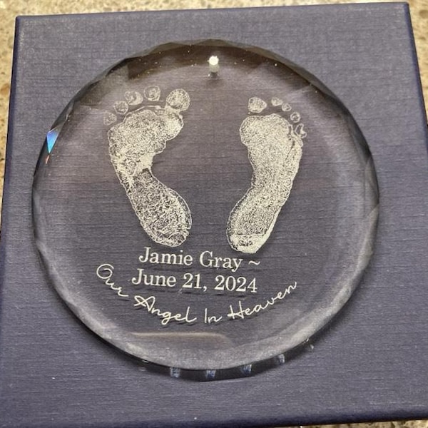 Personalized Memorial Crystal Ornament, Engraved Photo Christmas ...