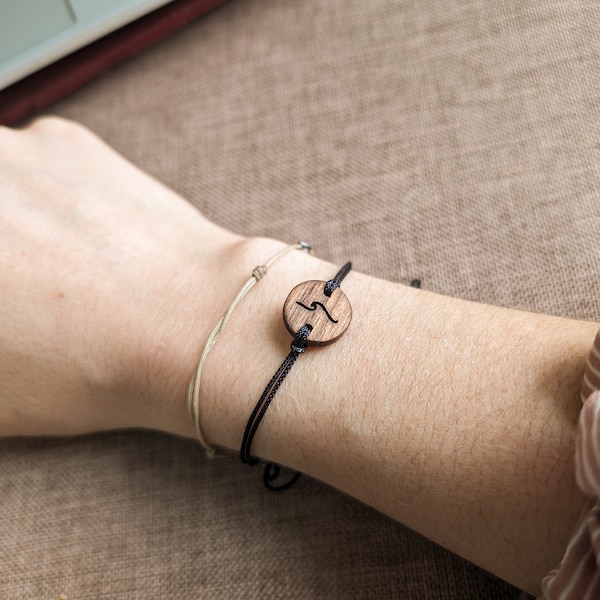 Mountain Bracelet With Motivational Message/lucky Charm/wooden Pendant ...