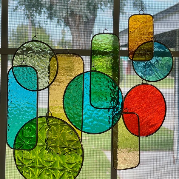 Stained Glass Moon Flower Hoop - Etsy