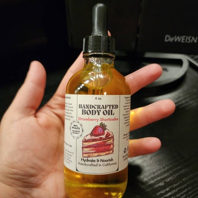 Handcrafted Strawberry Shortcake Body Multi-use Oil for Body Care ...