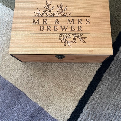Custom Personalized Wooden Keepsake Box Wedding Card Box, Anniversary ...