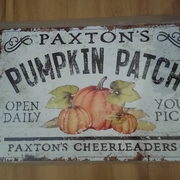 Custom Pumpkin Patch Farm Metal Sign Personalized Name Porch Patio Door ...