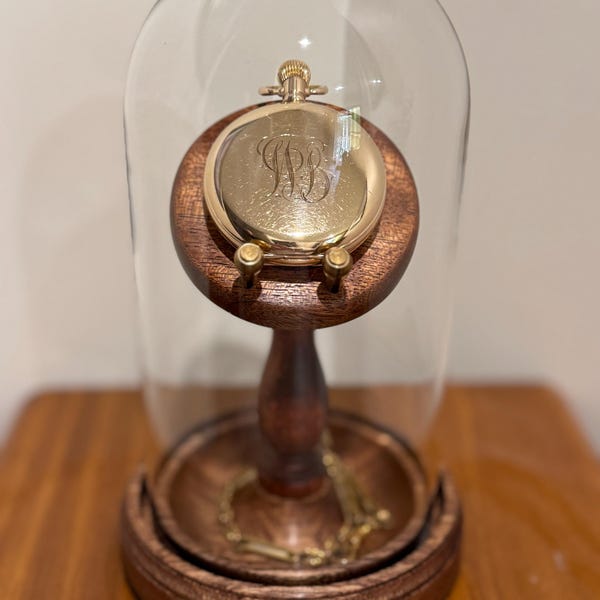 Pocket Watch Stand Dark Oak Hardwood Hanger Wooden Display Wood Holder ...