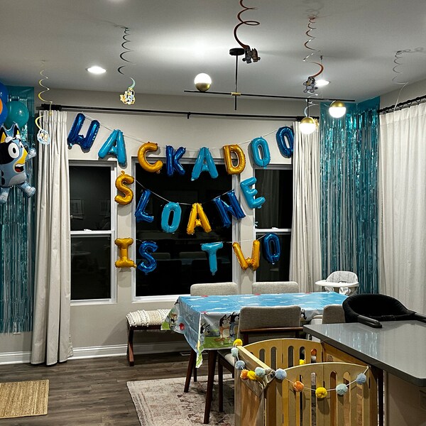 Wackadoo Custom Name is Two Bluey Balloon Banner Bluey Themed Birthday ...