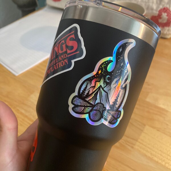 Holographic PNW Campfire Die Cut Vinyl Sticker | Camping Stickers ...