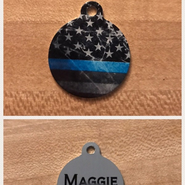 Back the Blue,thin Blue Line Pet Tag,dog Id Tag,police Pet Tag ...